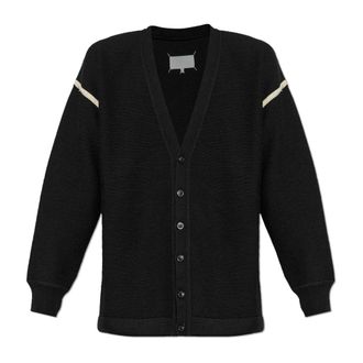 Maison Margiela Strickjacke mit Patches an den &Auml;rmeln - - Knitwear - Herren - Schwarzk - S