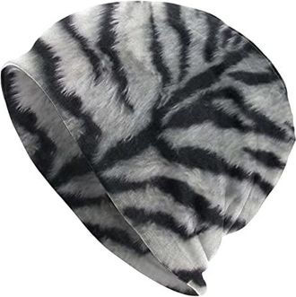 Generic Chapeau Tricoté Imprimé Tigre Blanc Animal Bonnet Hiver Extensible Coupe-Vent Bonnet Thermo pour Course À Pied Shopping lescalade