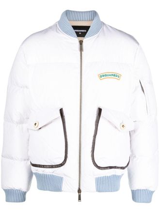 Dsquared2 doudoune &agrave; logo imprim&eacute; - Blanc
