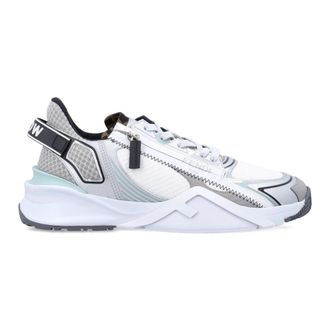 Fendi Silberne Sneakers mit Mesh-Obermaterial - - Shoes - Herren - Grau - 44 EU