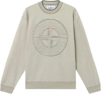 Stone Island Homme, Sweatshirts et sweats &agrave; capuche, Beige, Taille: L Pull &agrave; Col Roul&eacute; Fluid