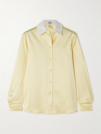 Loewe Chemisier En Satin De Soie M&eacute;lang&eacute;e &Agrave; Finitions En Popeline De Coton - Jaune