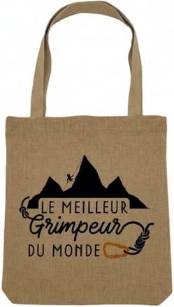 Fabulous Sac Shopping Tote Bag Aspect Lin - Le Meilleur Grimpeur du Monde Escalade Montagne Grimpe - Sac de Courses Toile Epaisse 360g Beige Naturel Cabas Port
