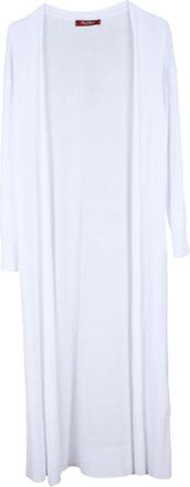 Max Mara Femme, Pulls, Blanc, Taille: 40 FR Cardigan lungo aperto