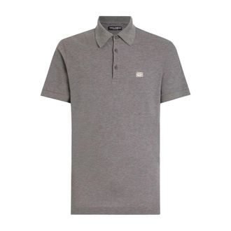 Dolce & Gabbana Graues Polo-Shirt Stilvoll - - Tops - Herren - Grau - L