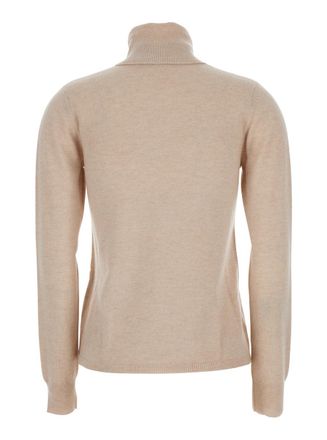 Max Mara Womens Beige Wool Sweater With Turtleneck Tops Top