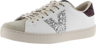 Victoria Low-Top Berlin Leder-Effekt & Glitter-Teile & Spaltleder-Zehe 1126228 für Damen Burdeos 40