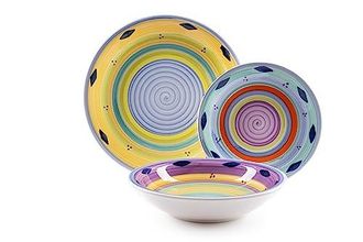 Excelsa Esprit Service de table en c&eacute;ramique, multicolore, 18 pi&egrave;ces