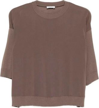 PESERICO Pull Col Rond - Marron