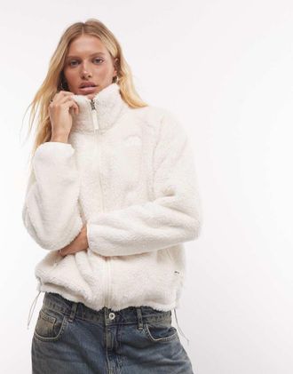 The North Face Osito Evolve Jacke mit durchgehendem Rei&szlig;verschluss in Wollwei&szlig;