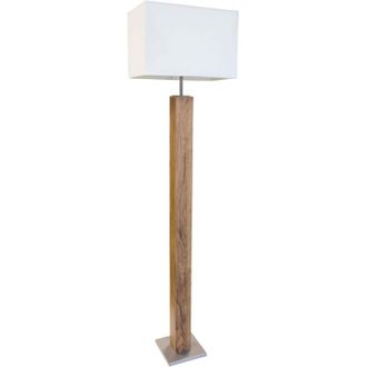Nino Leuchten Globo Gump Lampadaire avec abat-jour aspect bois 1x E27