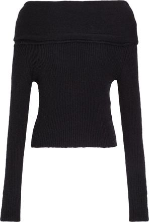 8 by YOOX WOOL BLEND COLD SHOULDER KNIT TOP
