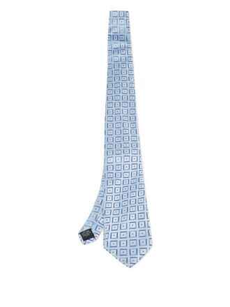 Brioni cravate pre-owned à motif géométrique - Bleu