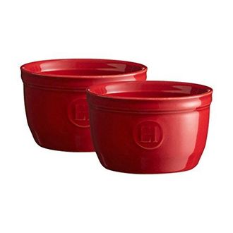Emile Henry Eh344009 Le N&deg;9 Set de 2 Ramequins C&eacute;ramique Rouge Grand Cru 9 X 9 X 5,5 cm