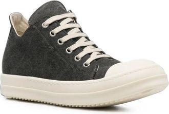 Rick Owens Canvas Low-Top Sneaker - Black