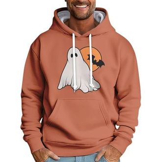 Generic Costume dHalloween pour homme, sweat &agrave; capuche amusant avec imprim&eacute; chauve-souris, pull confortable pour les f&ecirc;tes, haut de costume pour lautomne dura