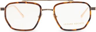 Leisure Society lunettes de vue Prism &agrave; effet &eacute;caille de tortue - Marron