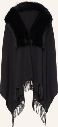 Rino&Pelle Rino & Pelle Cape Wendy Mit Kunstfell schwarz