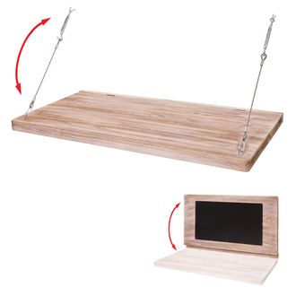 Mendler Wandtisch HWC-H48, Wandklapptisch Wandregal Tisch mit Tafel, klappbar Massiv-Holz - 100x50cm