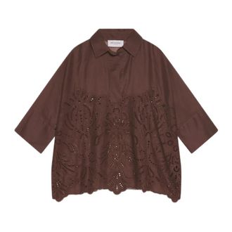 Ermanno Scervino Leichtes Baumwoll-Musselinhemd - - Blouses & Shirts - Damen - Braun - S