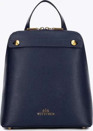 Wittchen Damen-Lederrucksack, trapezf&ouml;rmig, marineblau, Naturleder