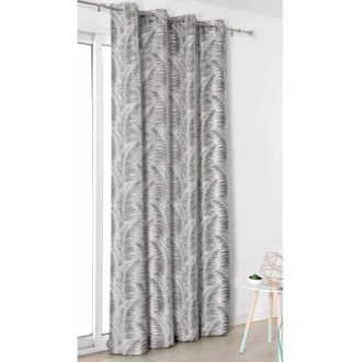 HOME MAISON Homemaison - Rideau palme tr&egrave;s tendance - 145x250cm - Gris anthracite