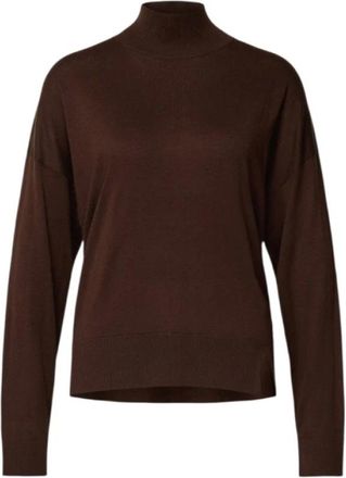 Liu Jo Femme, Pulls, Brun, Taille: 42 FR Pull en tricot avec col montant