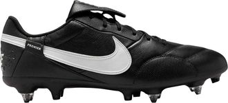 Nike Premier Fu&szlig;ballschuhe f&uuml;r weichen Boden f&uuml;r Herren/Damen Unisex, Leder, Umgeklappte Zunge (Schwarz/Wei&szlig;)