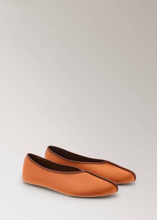 Mango Ballerines en satin passepoil contrast&eacute; orange - Femme - 36 - MANGO