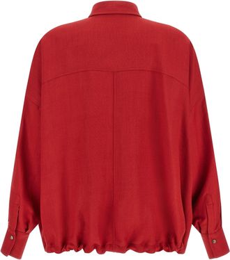 Brunello Cucinelli Linen-Blend Twill Shirt - Red