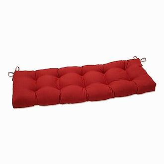 Pillow Perfect Indoor Splash Flame Bankkissen für den Außenbereich, getuftet, 152 x 45 x 12 cm, Rot