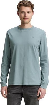 Tom Tailor 1048902 T-Shirt &agrave; Manches Longues, 27475-Grey Mint, XL Hommes