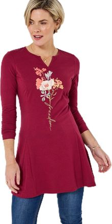 Joe Browns Damen Floral Print Jersey Tunic Tunika-Shirt, Beere, 44
