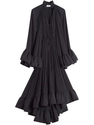 Lanvin Gerüschtes Midikleid - Schwarz