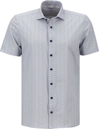 Olymp Herren Kurzarmhemd blau gemustert