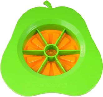 Fackelmann Fackelmann Birnenteiler, Birnenportionierer, Apfelteiler aus Kunststoff mit Edelstahl-Funktionsteil (Farbe: Gelb/Grün), Menge: 1 Stück