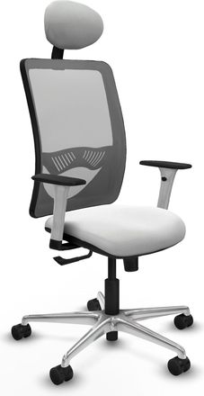 Piqueras y Crespo Arbeitsstuhl mit Zulema-Armlehnen, h&ouml;henverstellbarer Lendenwirbelst&uuml;tze und festem Kopfteil, ausgestattet mit Sincro 3 Positionen und Schneideschaum,