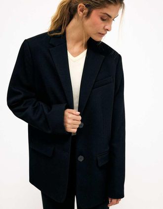 NA-KD Oversize-Blazer aus Twill in Schwarz