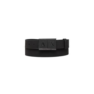 A|X Armani Exchange Ceinture en cuir textur&eacute; avec boucle &agrave; logo emboss&eacute; - Homme - Accessoires - Noir - Taille: M