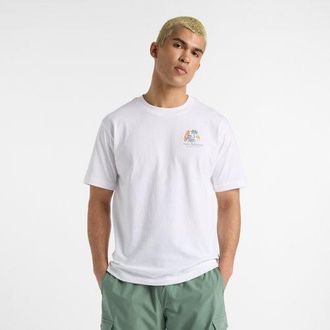 New Balance Homme Paradise T-Shirt en Blanc, Coton, Taille 2XL