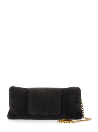 Versace Womens Shoulder Bag Medusa Suede Brown Lamb
