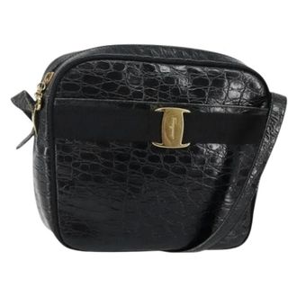 Ferragamo Sac bandouli&egrave;re en cuir Pre-owned - Femme - Pre-owned - Noir - Taille: ONE Size