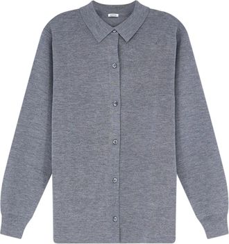 Aspesi Femme, Pulls, Gris, Taille: 38 FR Cardigan Boutonn&eacute; &agrave; Poches Appliqu&eacute;es