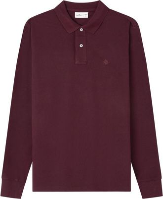 Springfield Herren Basic Polo L/S with Tree Embroidery Poloshirt, Korinth, Medium
