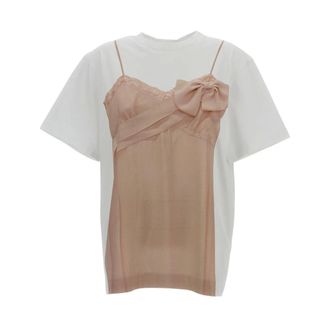 Simone Rocha Femme, Tops, Multicolore, Taille: 36 FR Bow Sash Trompe Loeil T-Shirt
