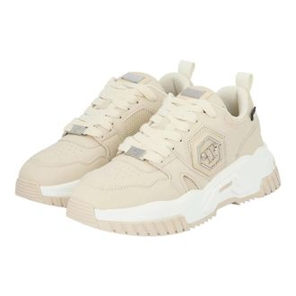Philipp Plein Low-Top Sneaker - Lo-Top Turnschuhe Hexagon - Gr. 35 (EU) - in Beige - f&uuml;r Damen