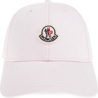 Moncler Femme, Accessoires, Rose, Taille: ONE Size Logo Cotton Gabardine Baseball Cap