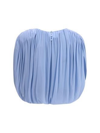 Magda Butrym Pleated Cupro Blouse - Blue