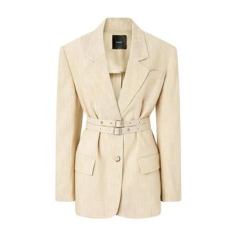 Pinko Pinko, Femme, Vestes, Beige, Taille: 38 FR Manteau beige pour femmes