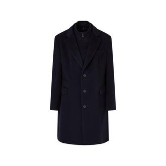 Emporio Armani Manteau droit boutonn&eacute; en cachemire